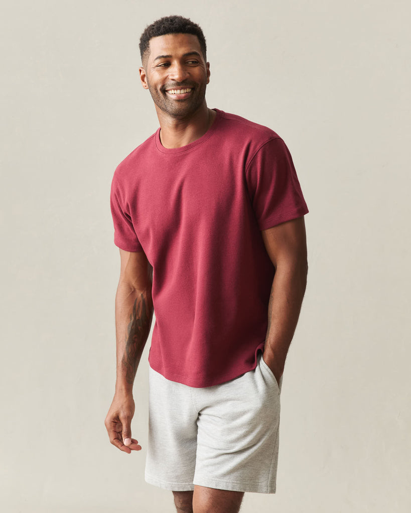 Men's Brushed Crew Tee - Syrah Heather