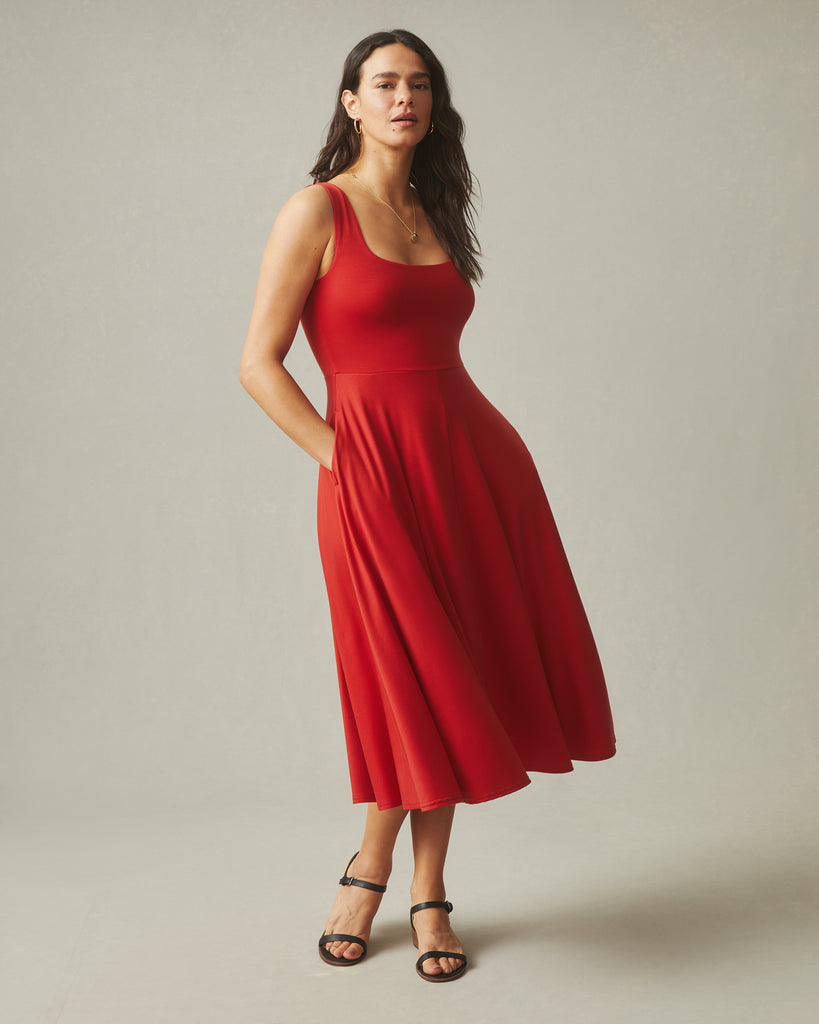 Women's Flex Dress - Crimson