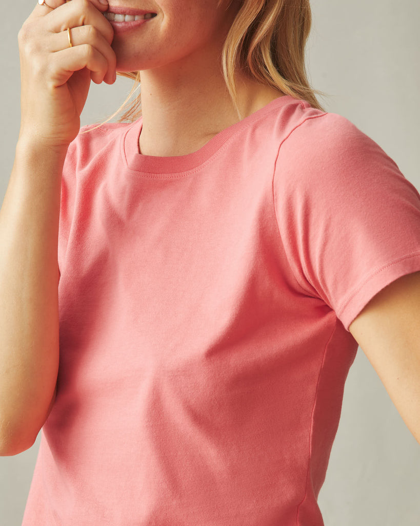 Women's Classic Cotton Crew Tee - Spiced Coral