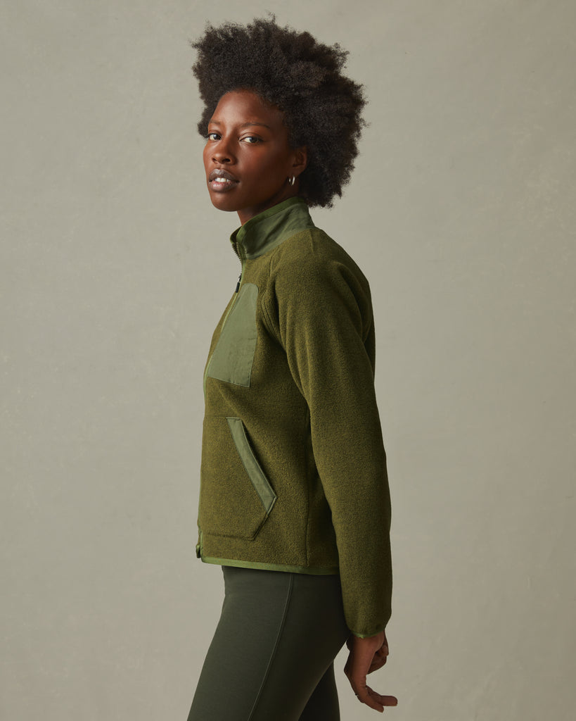 Women's Active Fleece Full Zip - Moss